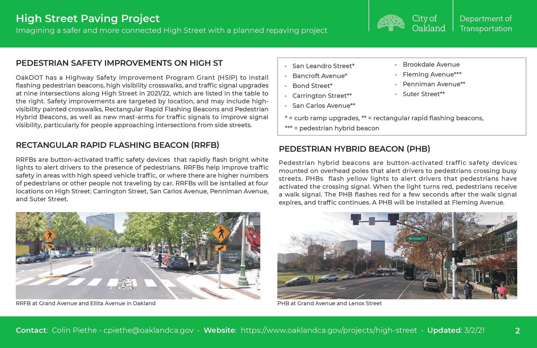 High Street Paving Project – Oakland BPAC Blog