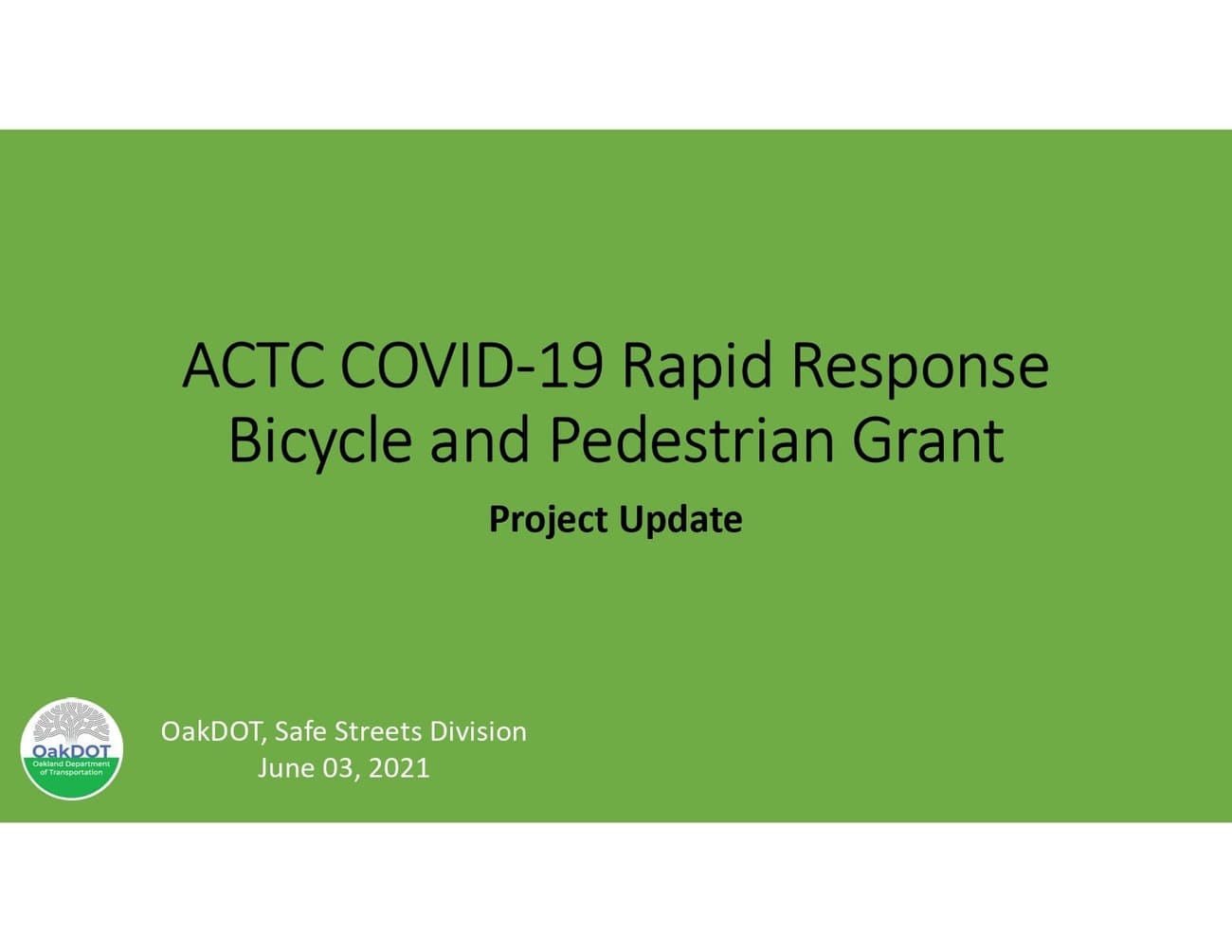 ACTC Rapid Response Projects follow-up discussion – Oakland BPAC Blog