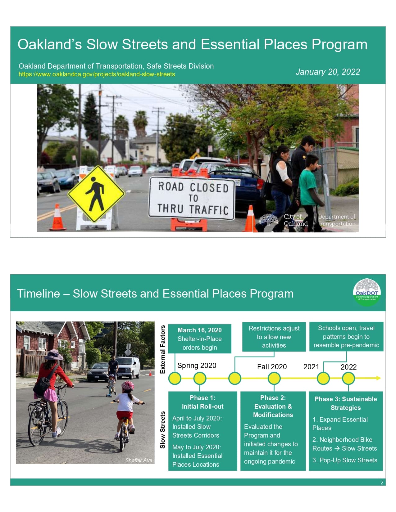 Slow Streets–Essential Places Program Update – Oakland BPAC Blog