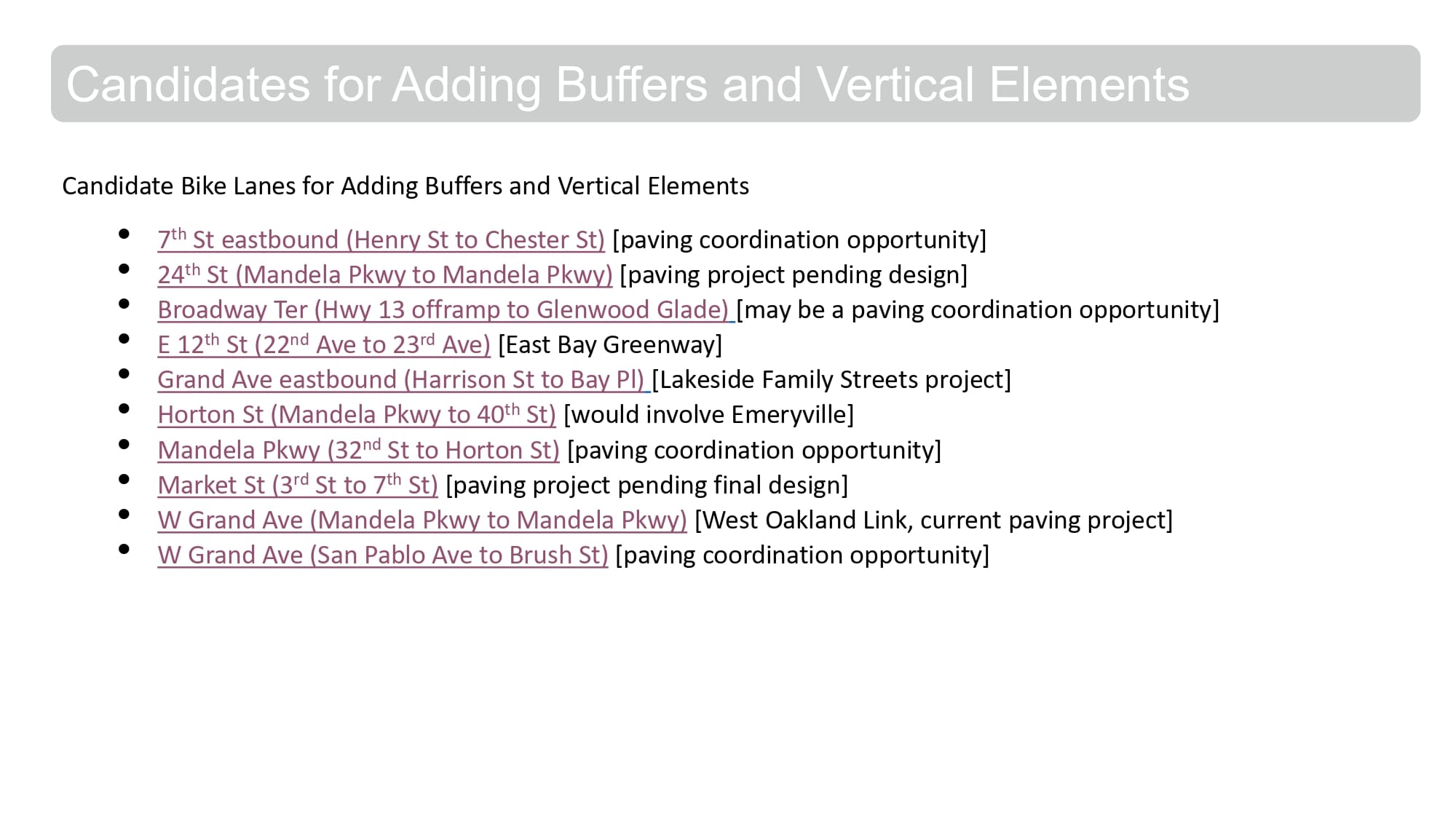 Curbside Bike Lane Separation Opportunities – Oakland BPAC Blog